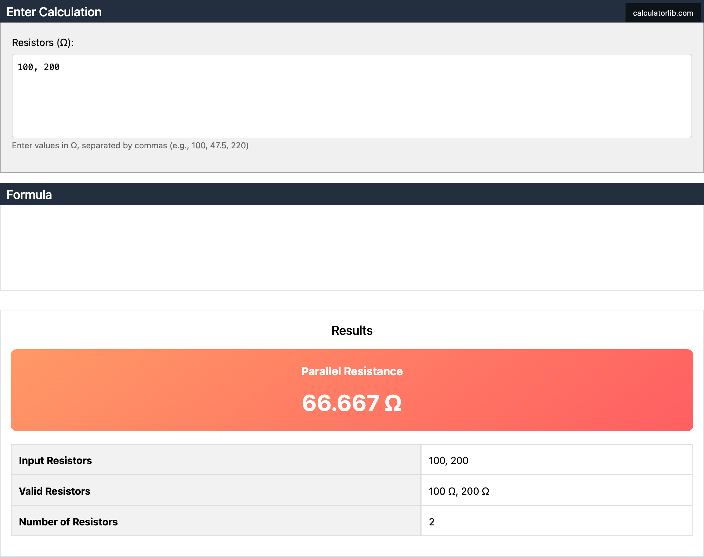 Parallel Resistor Calculator - CalculatorLib